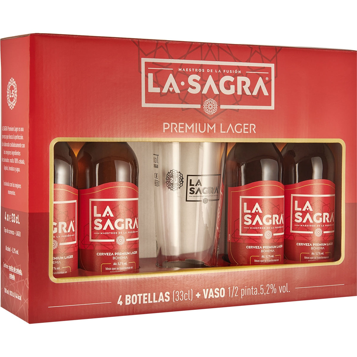 Cerveza La Sagra Premium Degustacion 4 Botellas + Vaso – Distri Ortiz